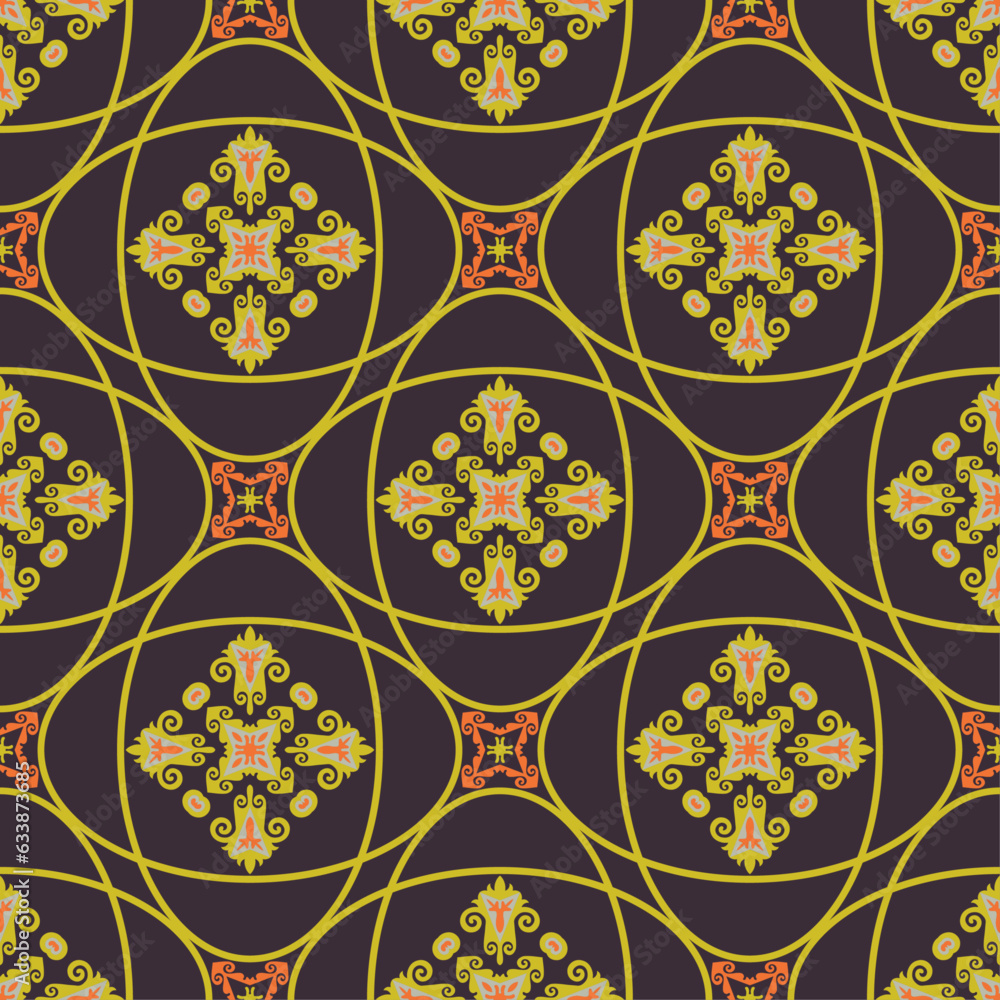 Decorative Asian Folk Seamless Pattern. Ornament in Asian Nomads Style ...