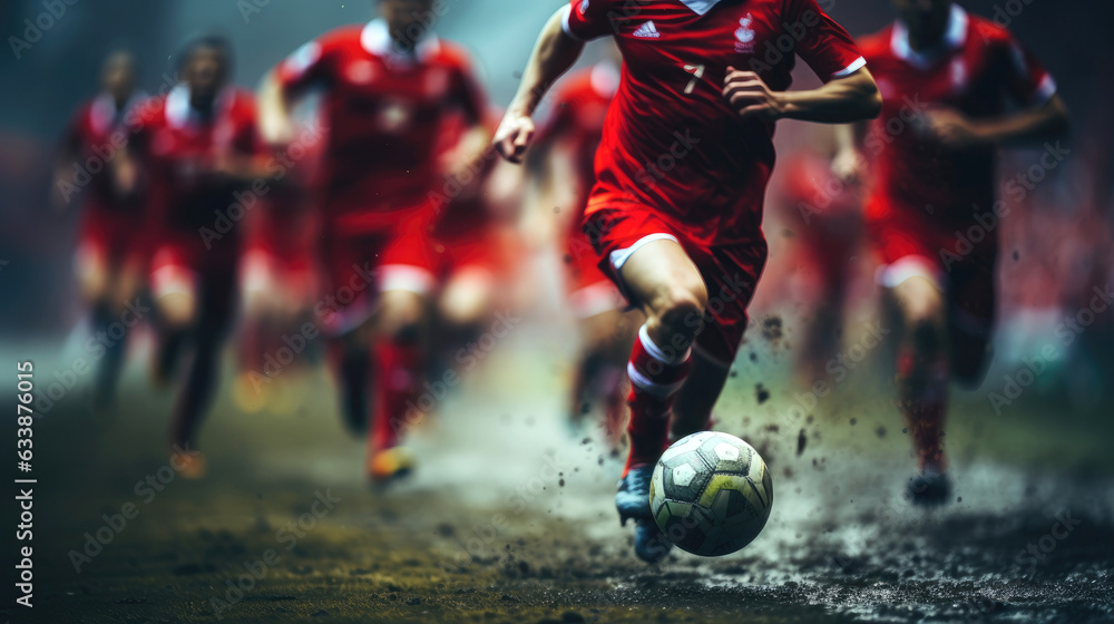 Football player at a stadium during football match. Stock Photo | Adobe ...