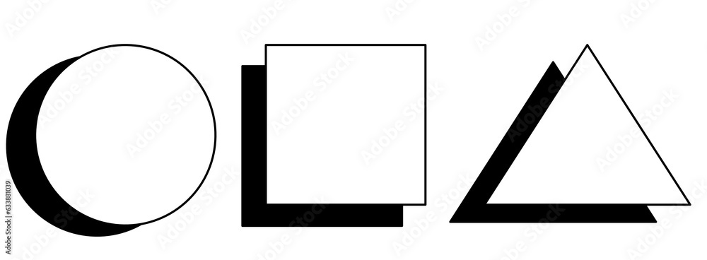 Perfect circle, square and triangle. Simple geometric forms. Isolated ...
