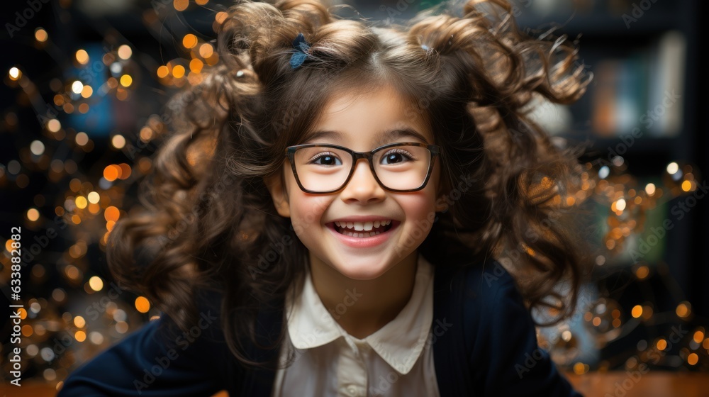 Asian female student poses on the blackboard background It symbolizes ...