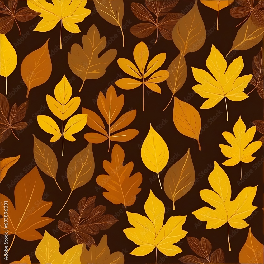 Autumn Leaves Patterns – Leaves Texture Illustration – Generative AI ...