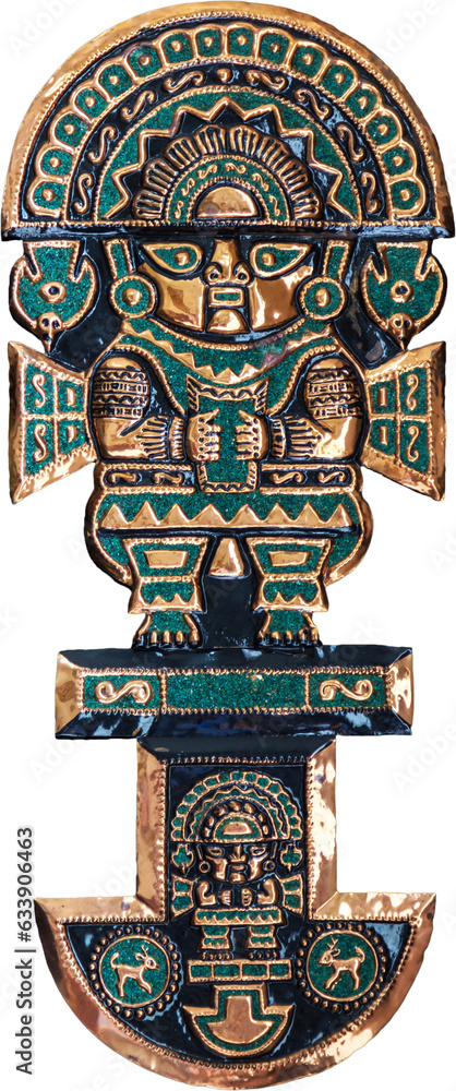 Fotografering, Billede Tumi, Inca bronze sculpture on transparent ...
