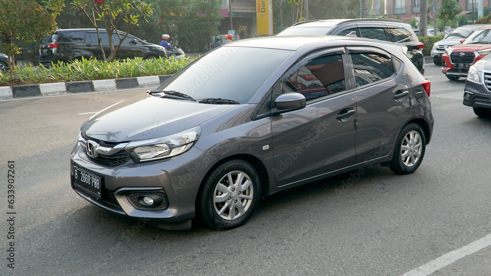 Jakarta, Indonesia - 10 August 2023: City car, Honda Brio Satya 1.2L ...