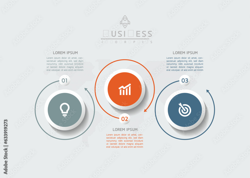 Vector infographic business presentation template with circular ...