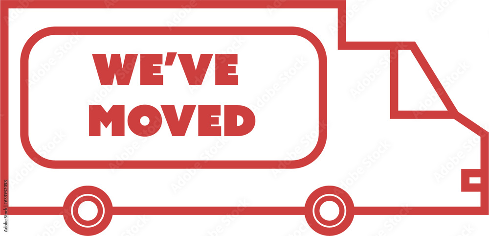 Digital png illustration of we have moved text on transparent ...