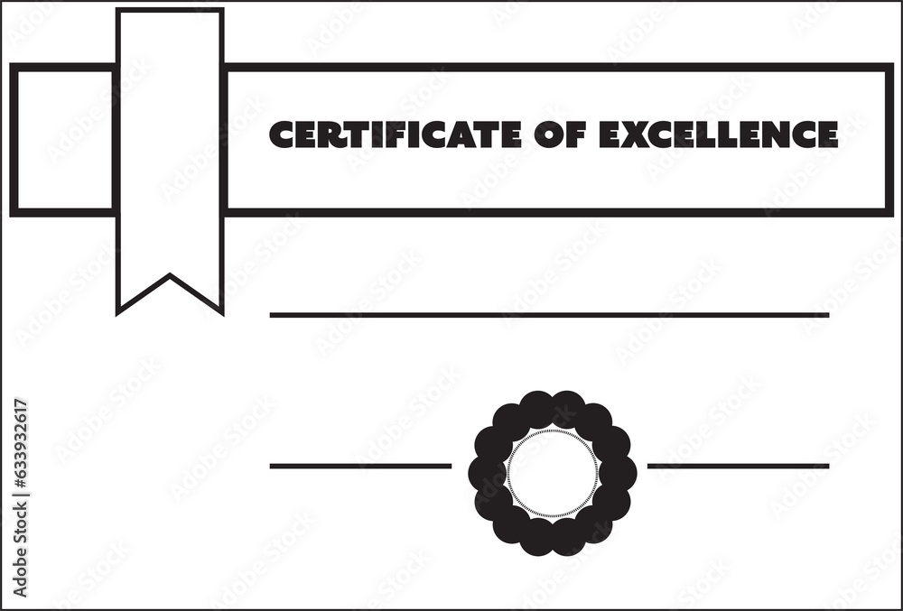Digital png illustration of certificate of excellence text on ...