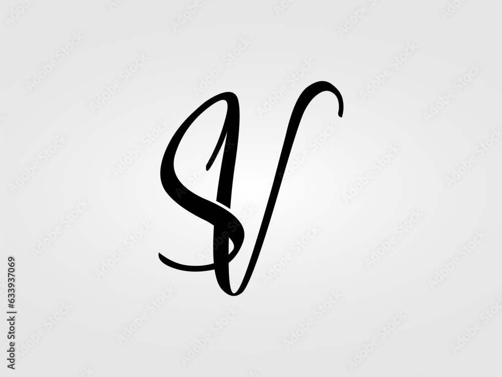 Initial SV letter Logo Design vector Template. Monogram, lettermark SV ...