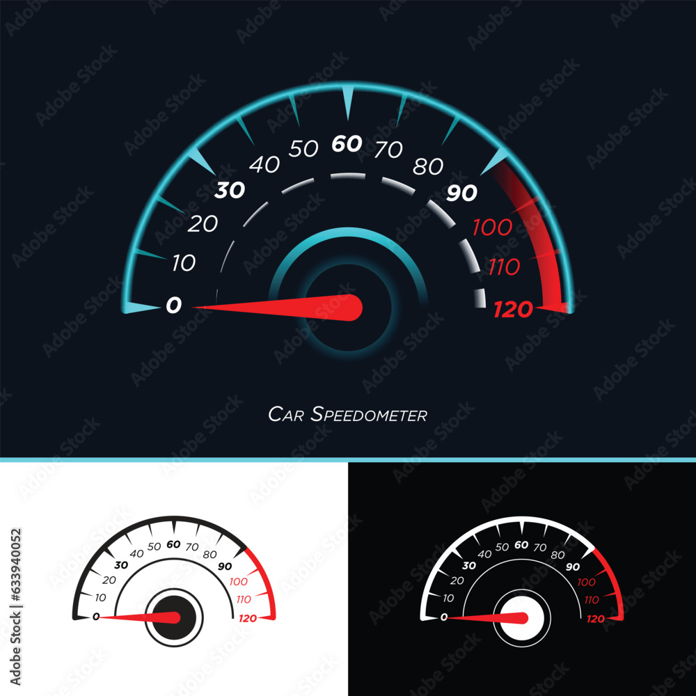 Car Speedometer or tachometer neon led light gauge arrows and bar ...