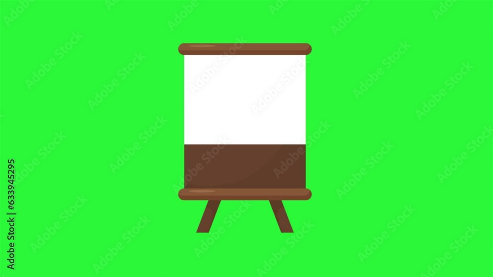 white presentation screen animation. board animation for description on ...