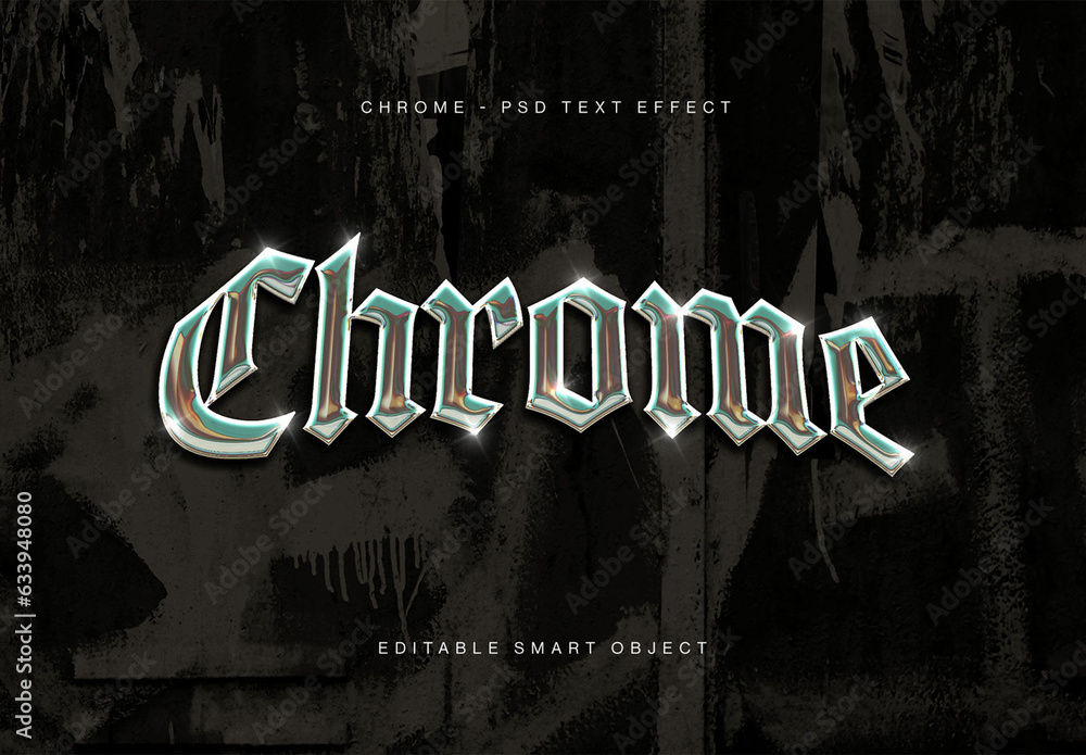 Chrome Metal Text Effect Stock Template | Adobe Stock