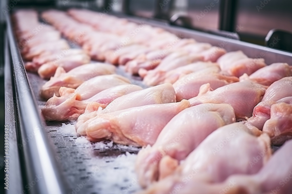 Poultry farm production of chicken meat. Industrial production and ...
