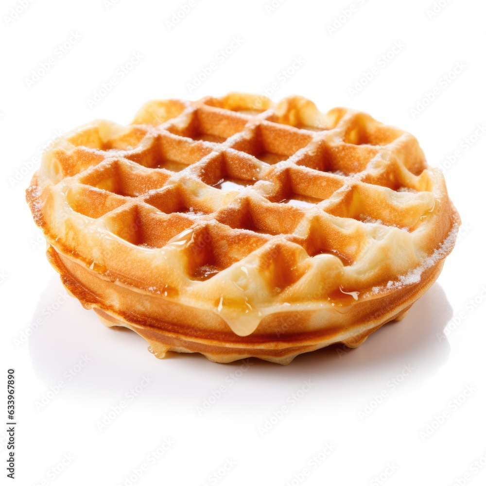 Belgian Waffle on plain white background - product photography Stock ...