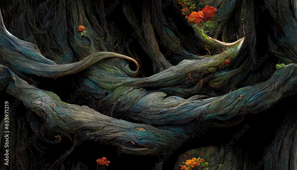 Seamless texture - enchanted magic forest, wonderland of ancient old ...