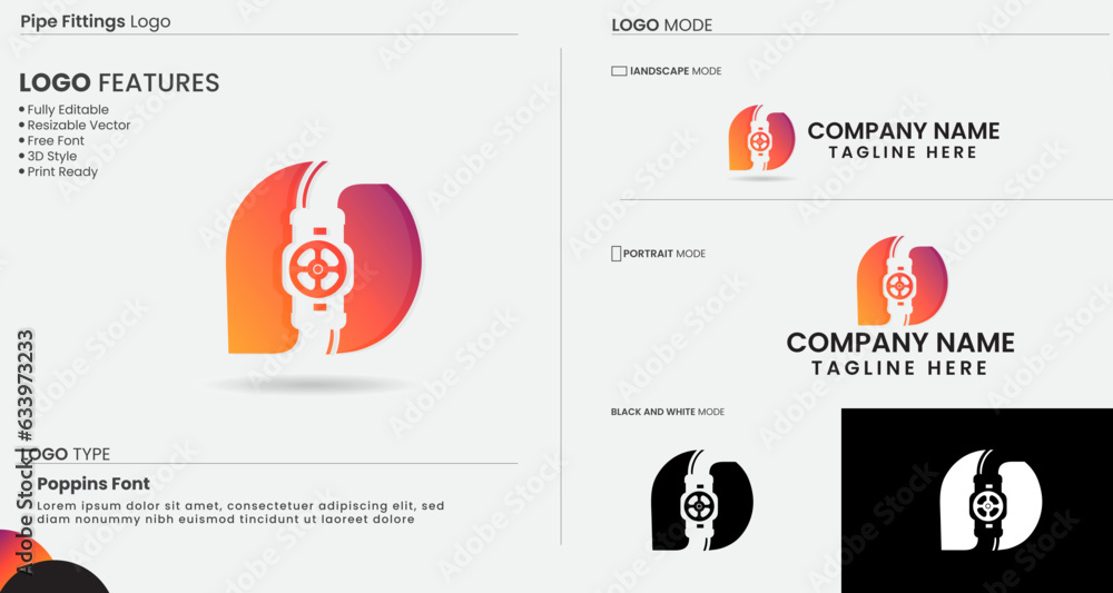 Pipe fittings company logo design. Pipe vector. Sanitary ware logo ...