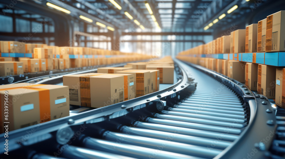 Automated Retail Warehouse AGV Robots with Infographics Delivering ...