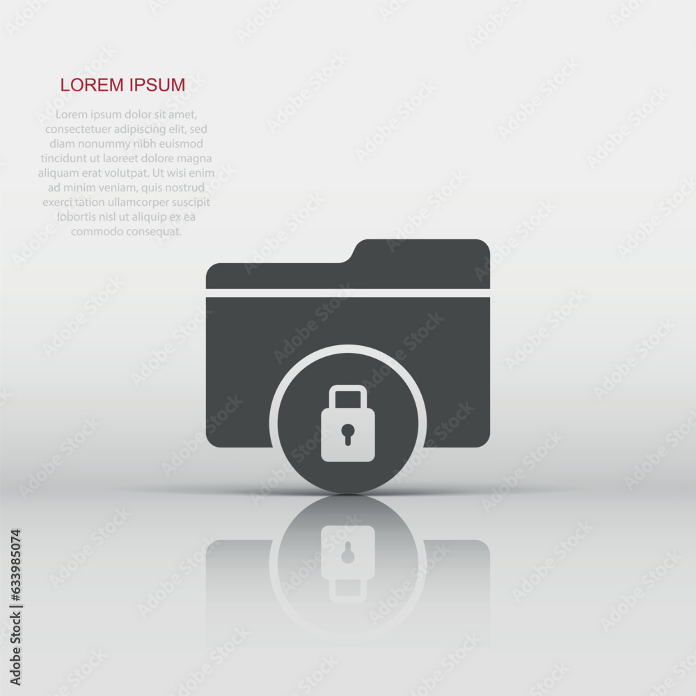 Files folder permission icon in flat style. Document access vector ...