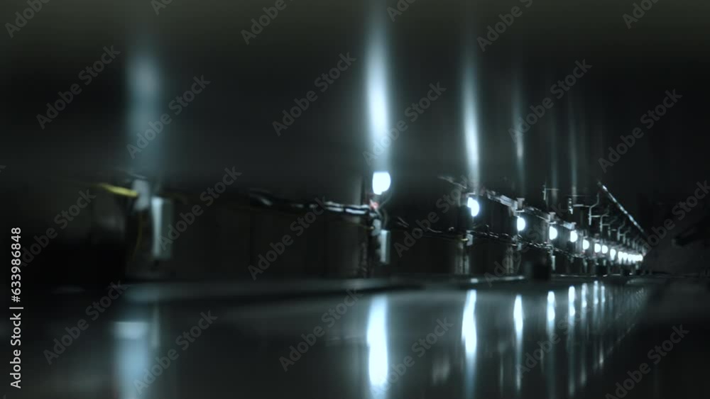 Elevator shaft with guide rails. Communications of multi storey ...