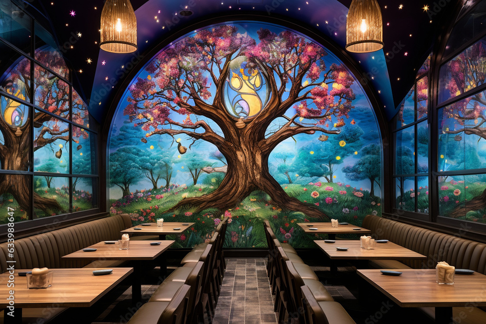 Craft a whimsical fairy tale-inspired restaurant with oversized ...