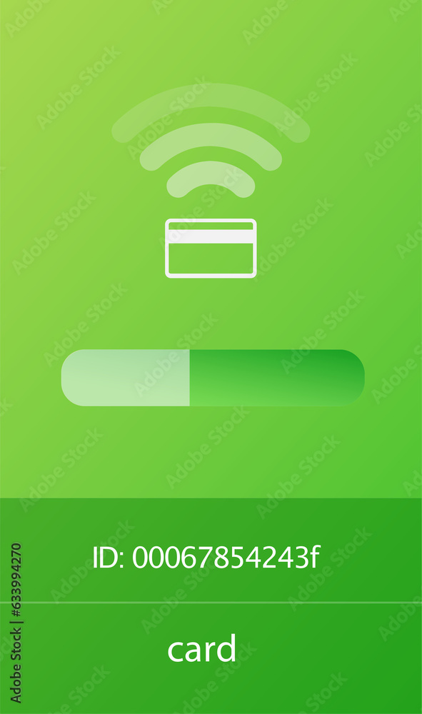 Digital png illustration of interface with loading bard and card id on ...