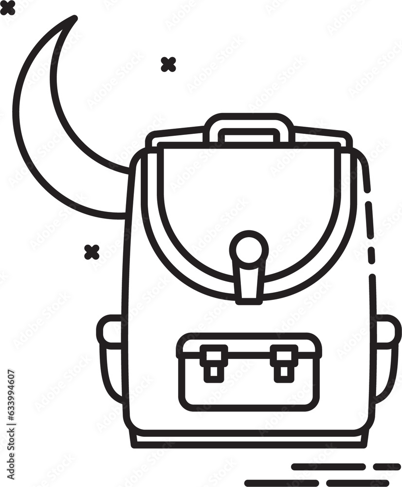 Digital png illustration of backpack with moon and stars on transparent ...