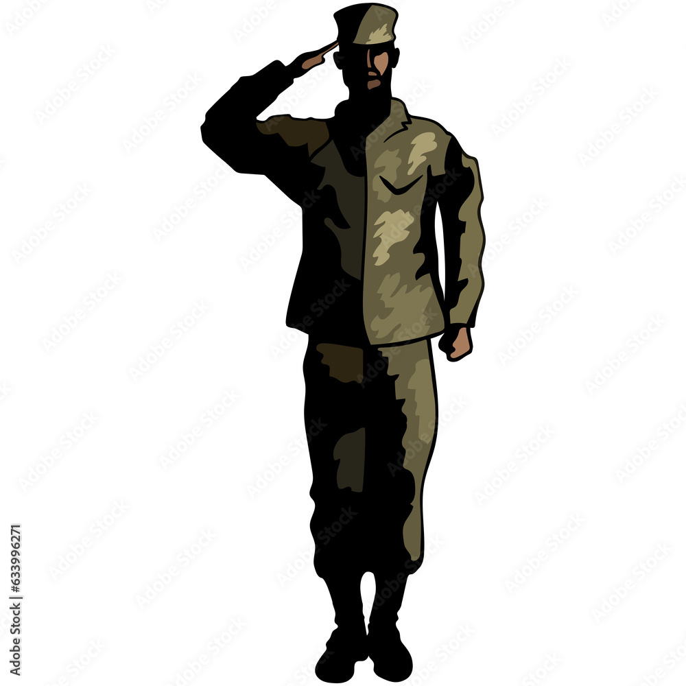 Digital png illustration of saluting soldier on transparent background ...