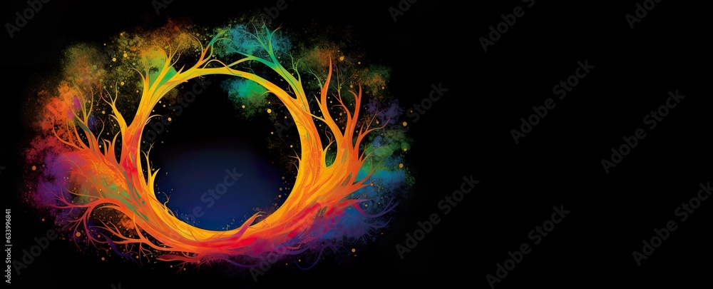 Tree of live coming out of a circle, circle of live, mutation and ...