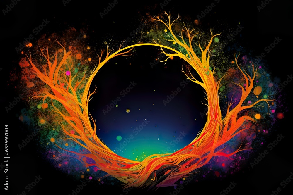 Tree of live coming out of a circle, circle of live, mutation and ...