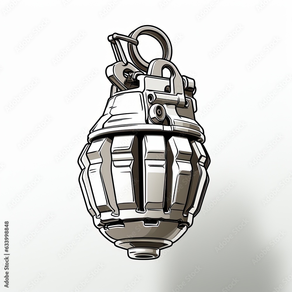 Grenade illustration. 3d illustration of a grenade isolated. Explosive ...