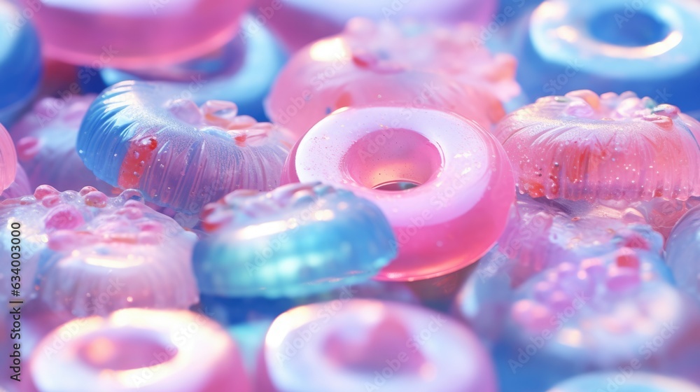Seamless texture of yummy pastel color sugar candies, colorful round ...
