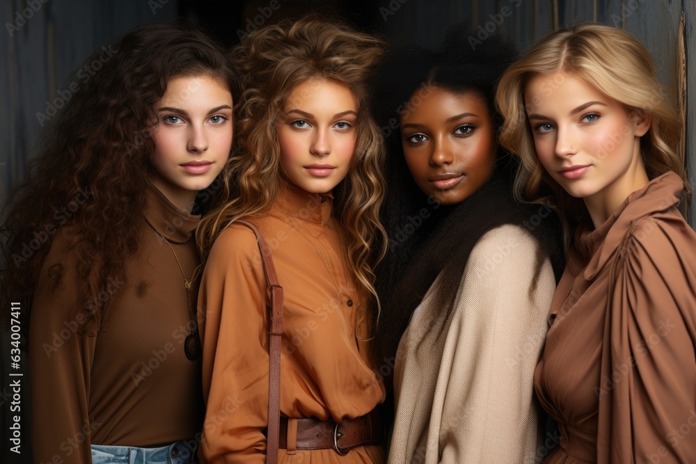 A diverse group of beautiful women with natural beauty and glowing ...