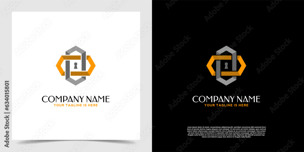 Vetor de Geometric Key graphic architecture concept logo vector ...