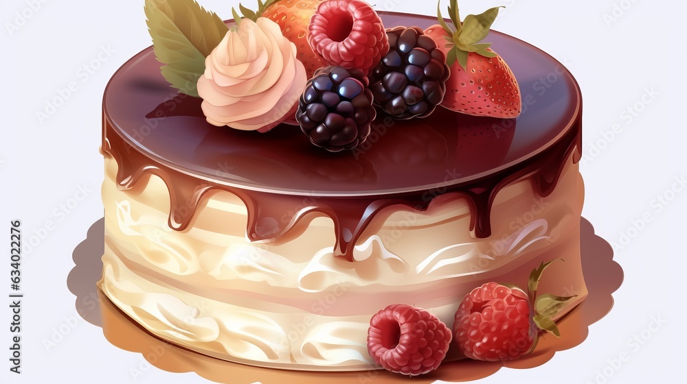 3D cake with transparent background. Realistic birthday cake. Holiday ...