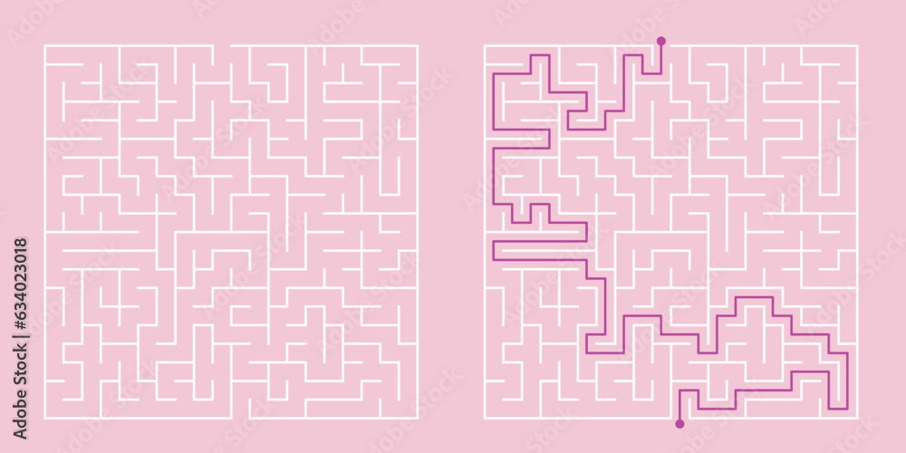 Education logic game labyrinth for kids. Find right way. Isolated ...