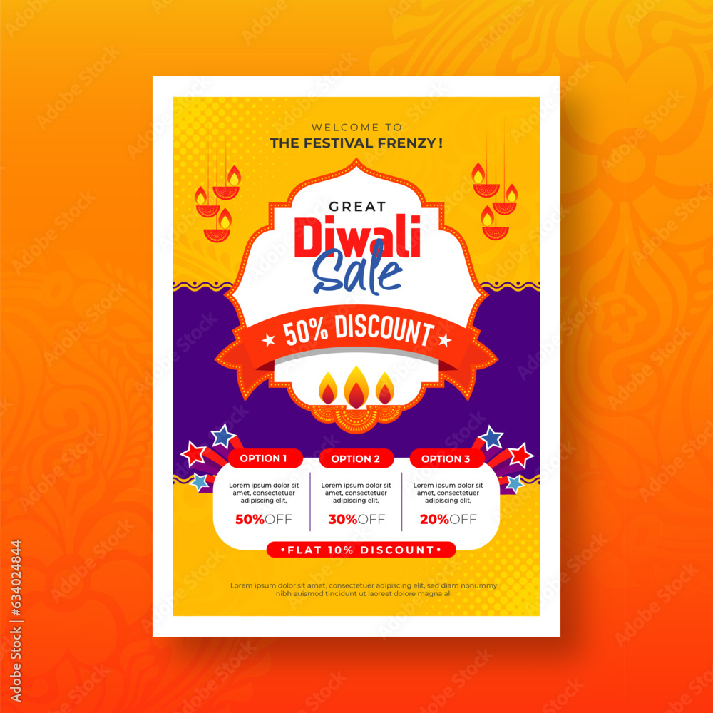 Diwali Festival Offer Poster Design Background Template Vector ...