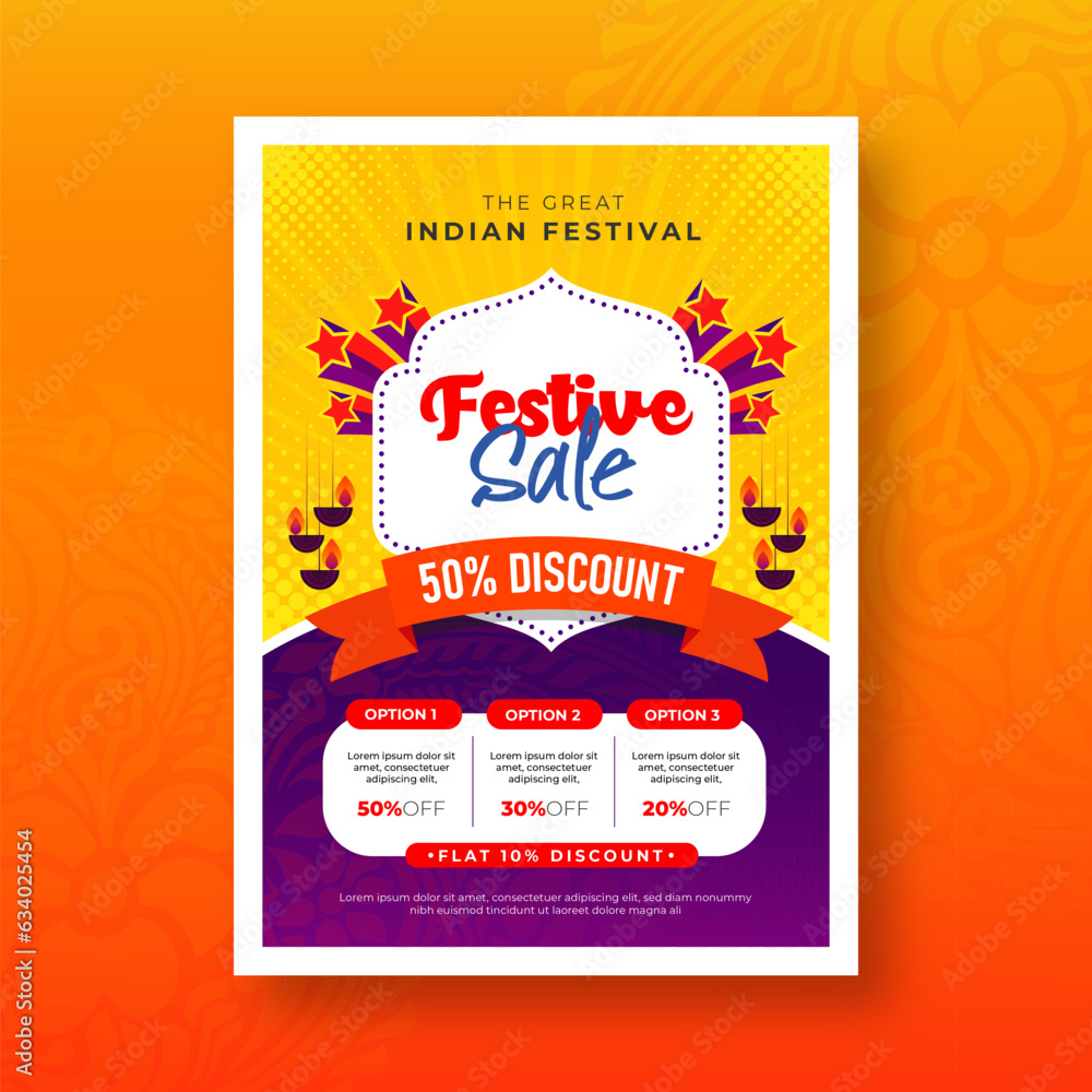 Diwali Festival Offer Poster Design Background Template Vector ...