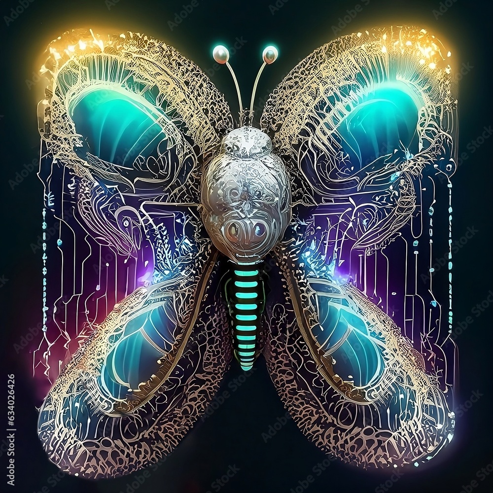 Metamorphosis of the Methecal: A Digital Butterfly Evolution Stock ...