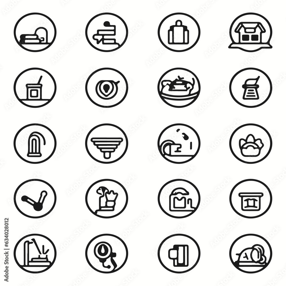 Features list for a website, back and white, icons, vector, 2D, clear ...