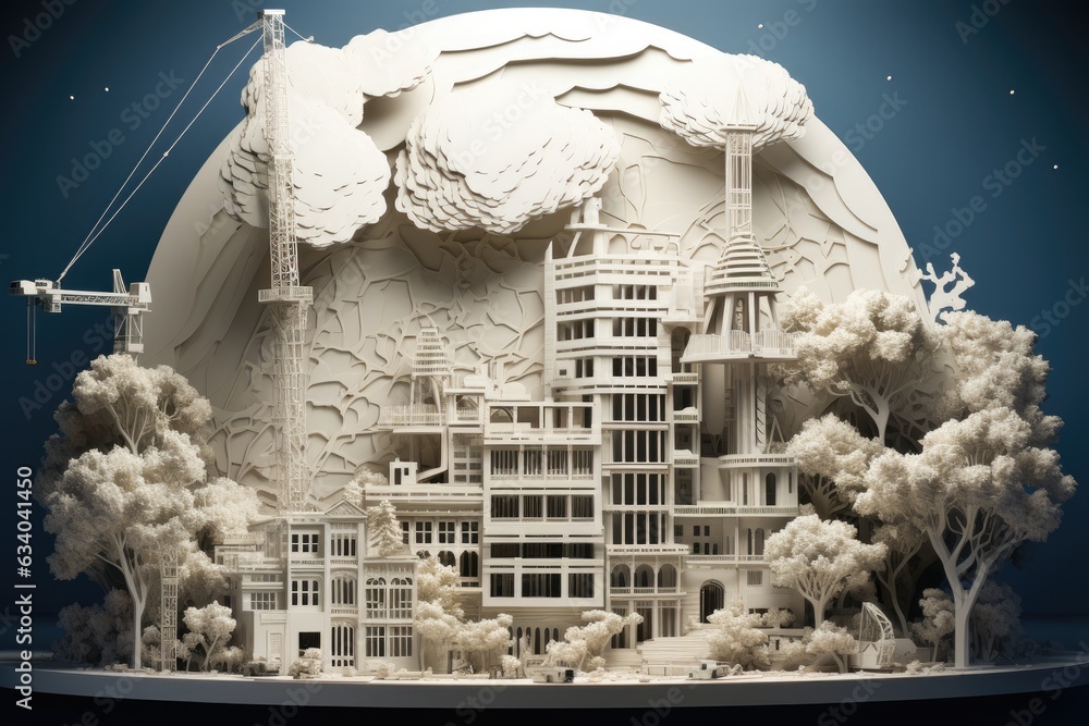 Mock up high building under construction, civil and engineer and ...