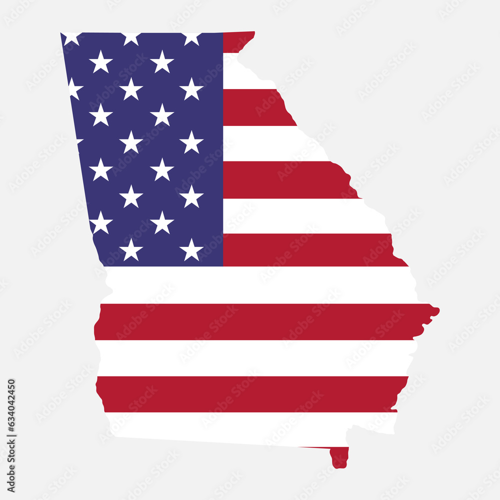 Georgia map shape, united states of america. Flat concept icon symbol ...