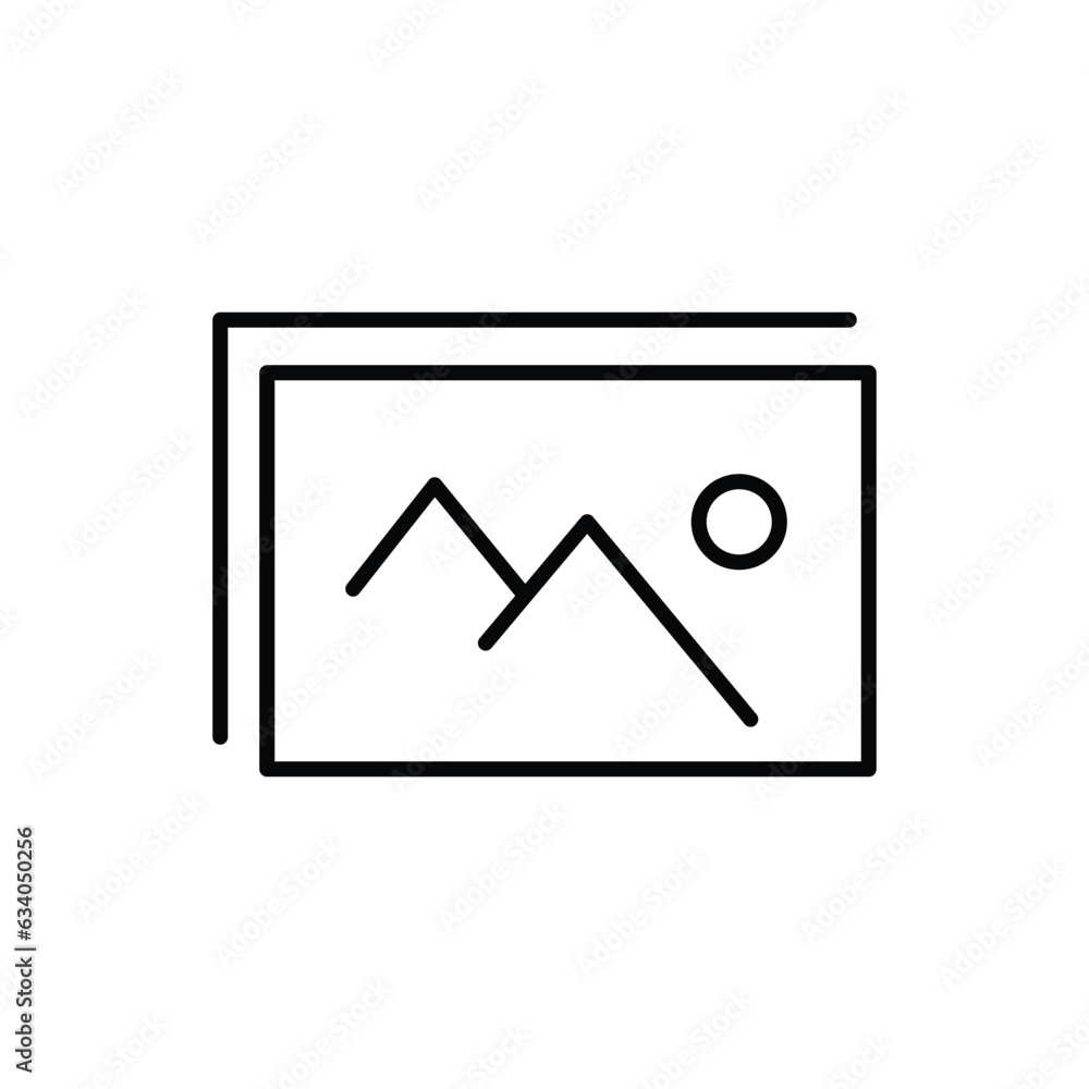 Line Gallery icon isolated on white background. Outline symbol for ... Line Gallery icon isolated on white background. Outline symbol for ...