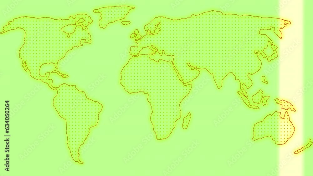 green color scanning earth map animation, Digital technology Scanning ...