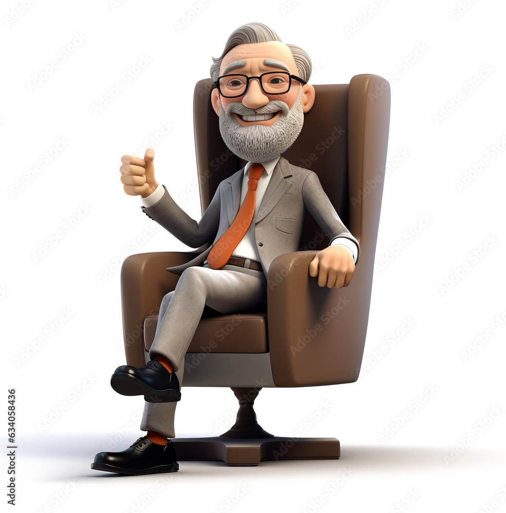 Beautiful cartoon character sitting on an office chair, boss day images ...