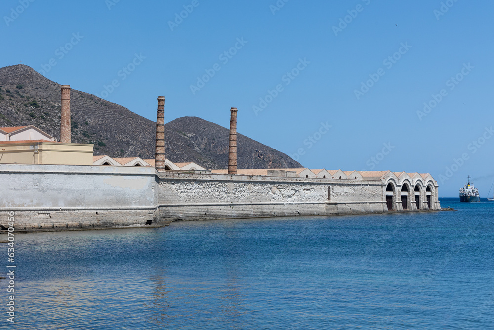 Favignana, Italy - august 4 2023 - Stabilimento Florio, factory ...