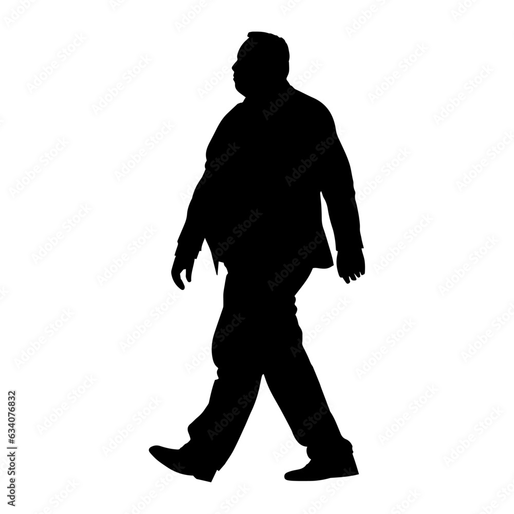 Vector illustration. Silhouette of a fat man. Stock Vector | Adobe Stock