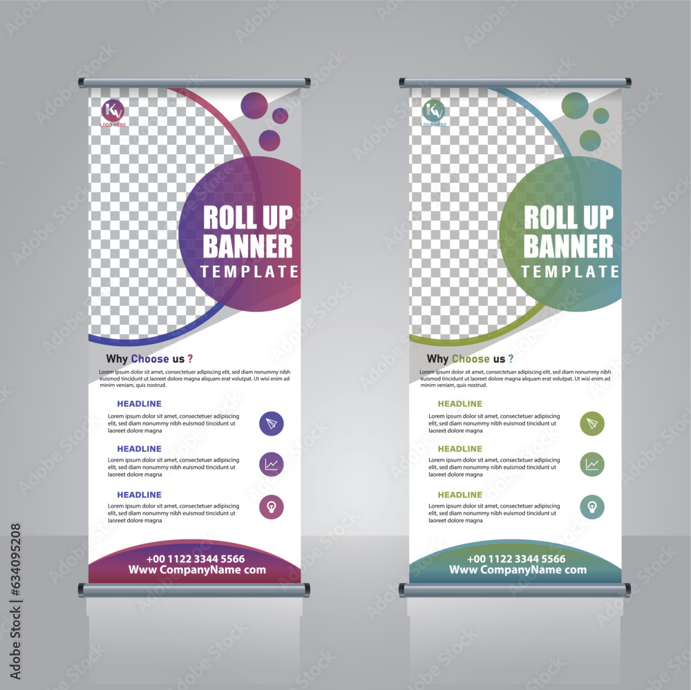 Geometric Vertical roll up, pull up, x banner template billboard ...