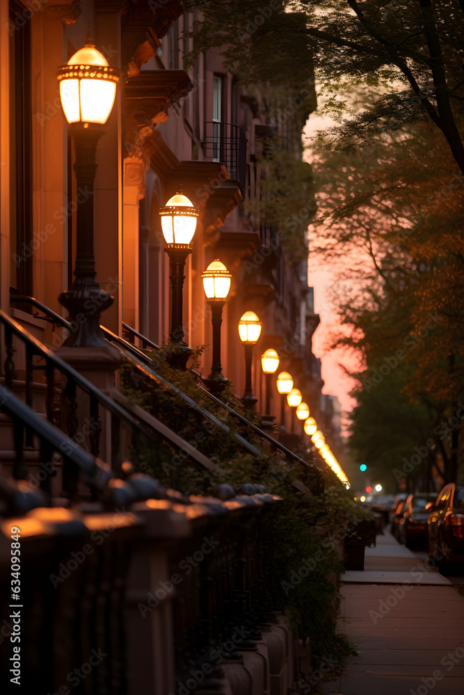 The essence of city living with an iconic urban stoop in New York City ...