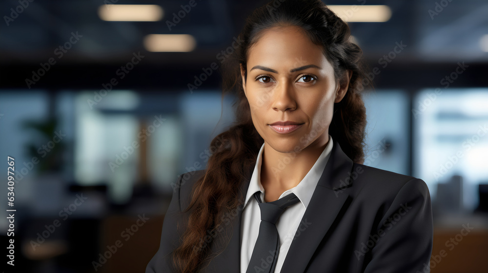 professional poc aboriginal woman with long black hair and business ...