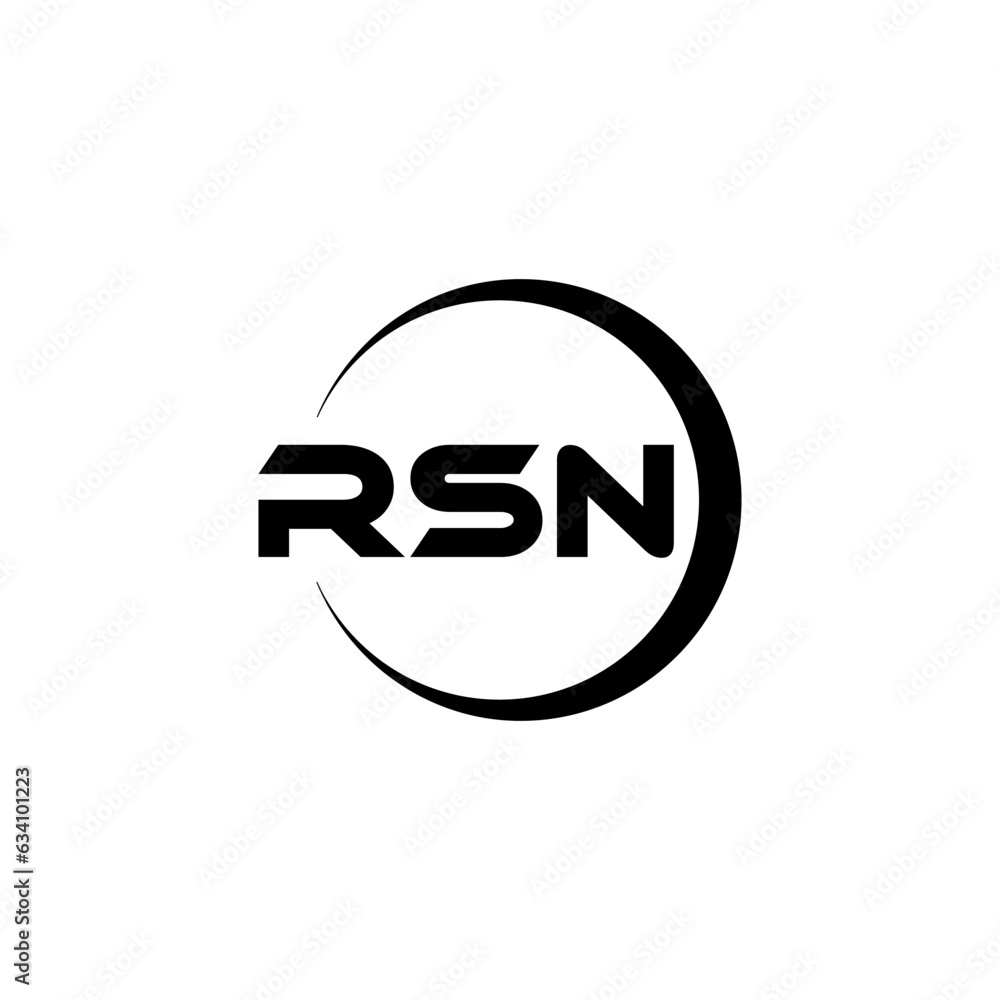 RSN letter logo design with white background in illustrator, cube logo ...