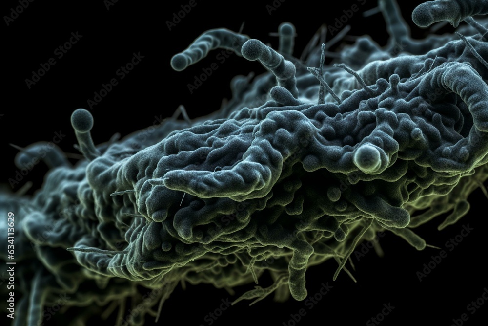 Microscopic view of bacteria Helicobacter pylori. Generative AI Stock ...