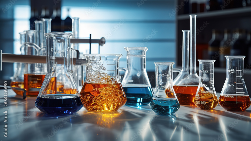 knolling, Science Lab Equipment: Test tubes, beakers, microscope, and ...